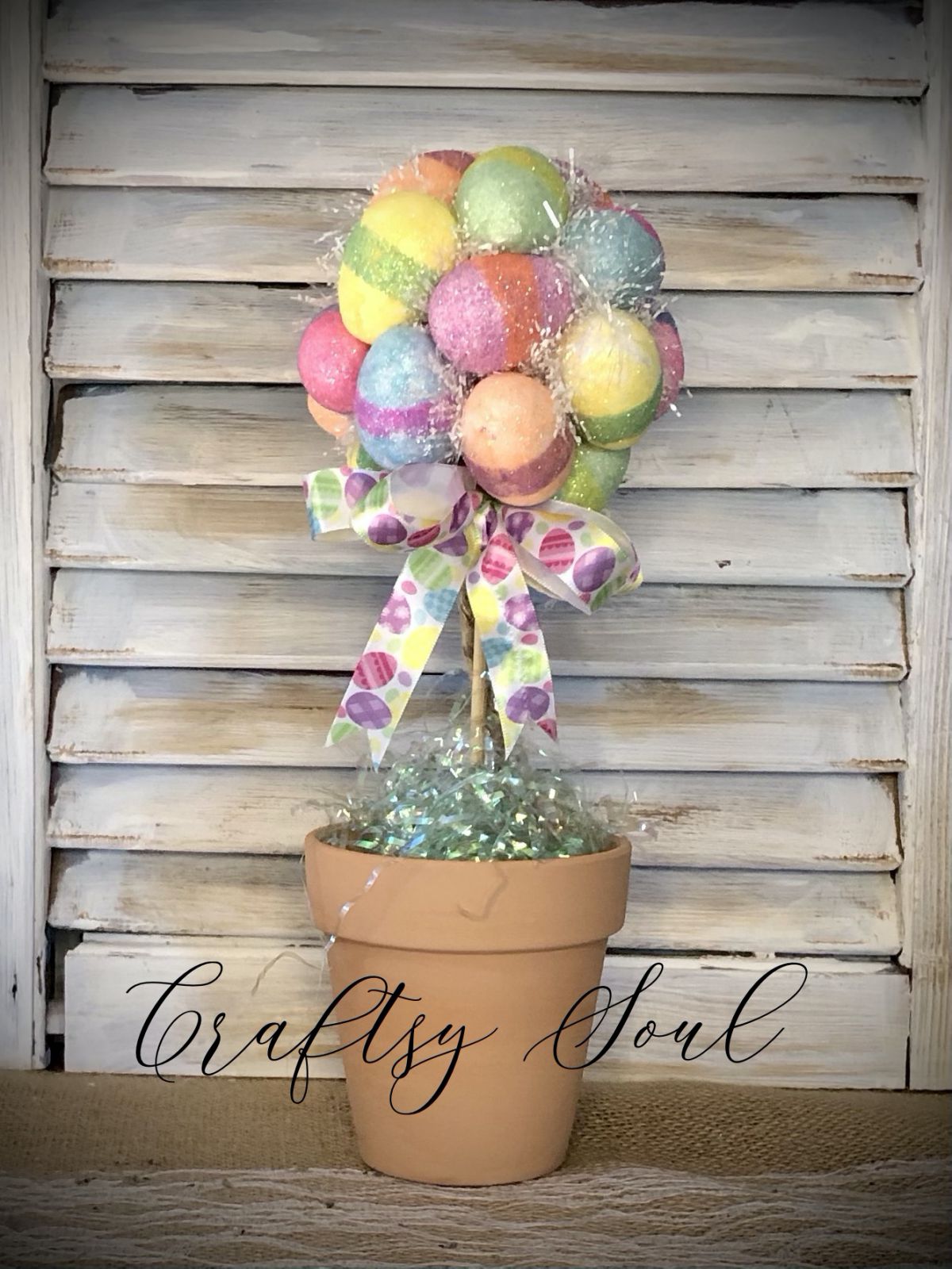Diy Mini Easter Egg Topiary Craftsy Soul